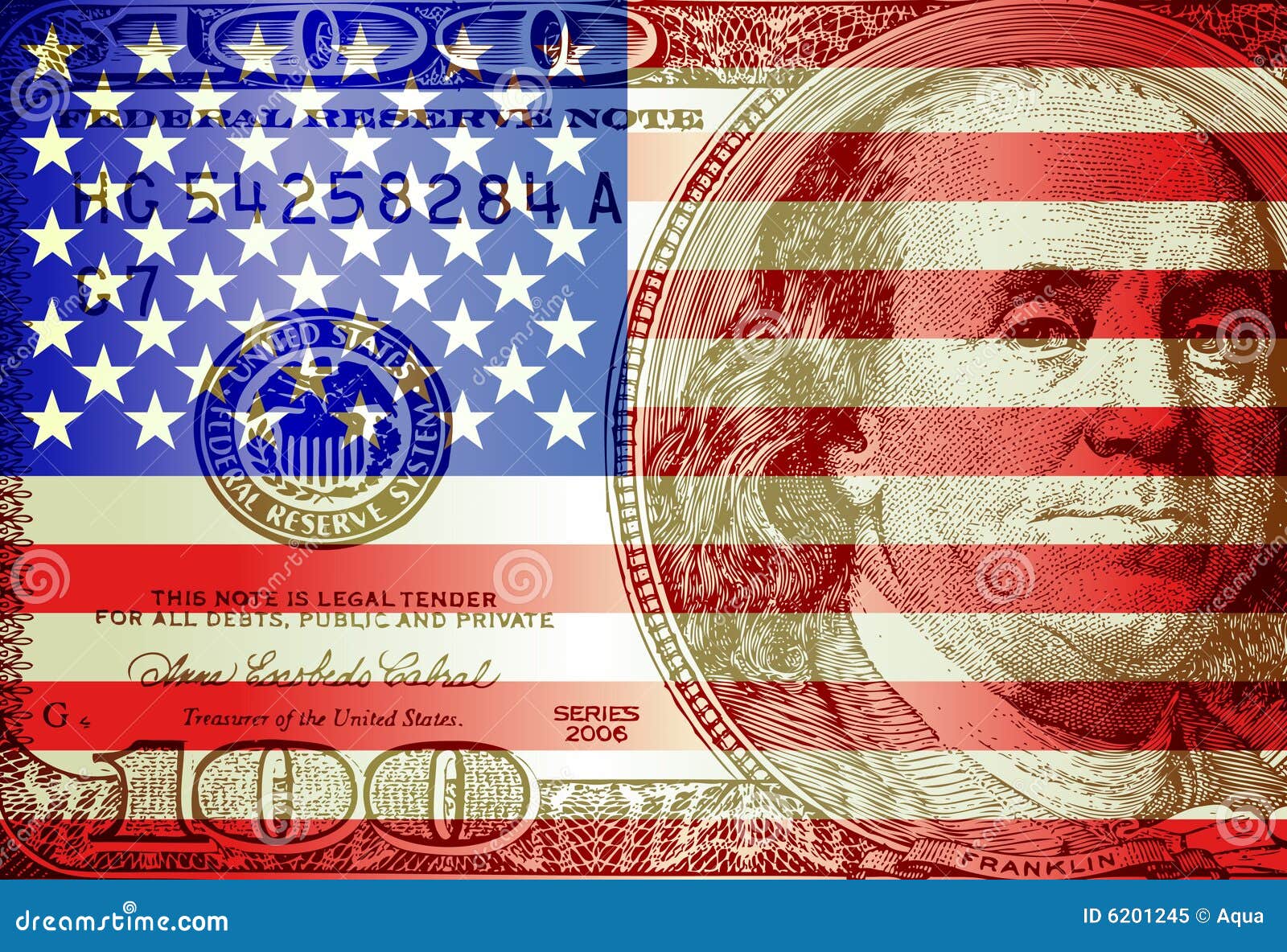 Flag dollar stock vector. Illustration of majestic, lucky - 6201245