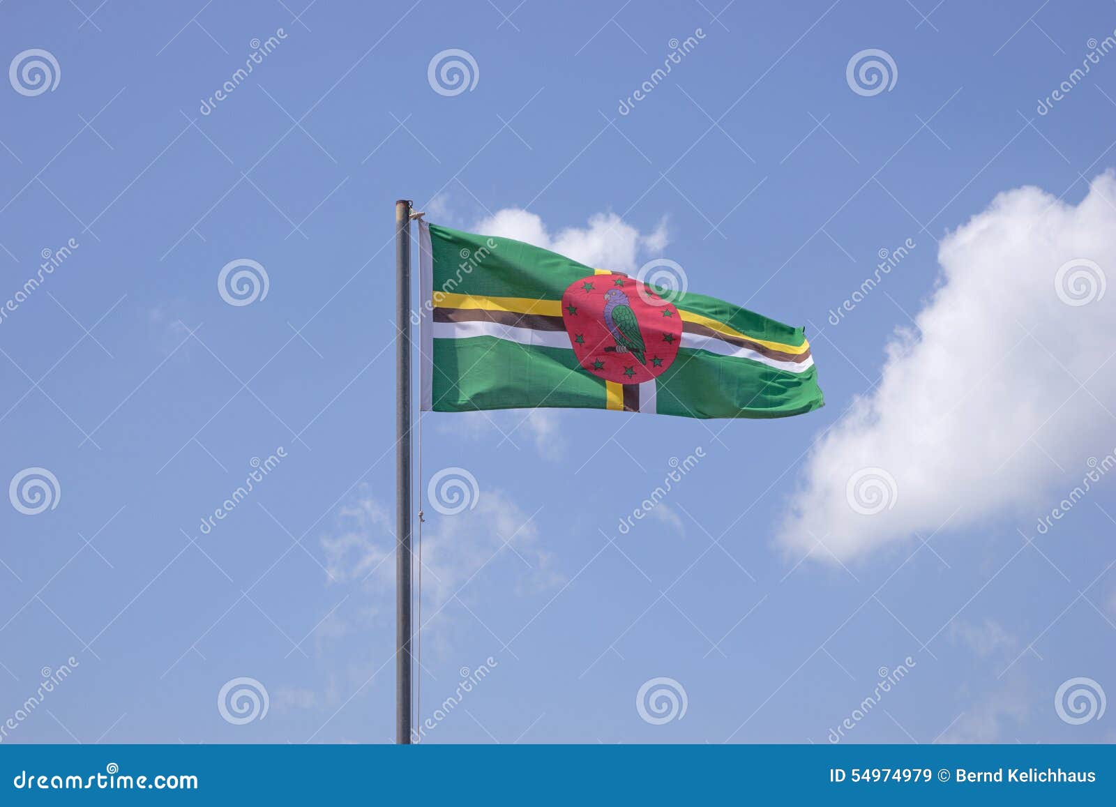 Flag of Dominica stock image. Image of flagstaff, state - 54974979