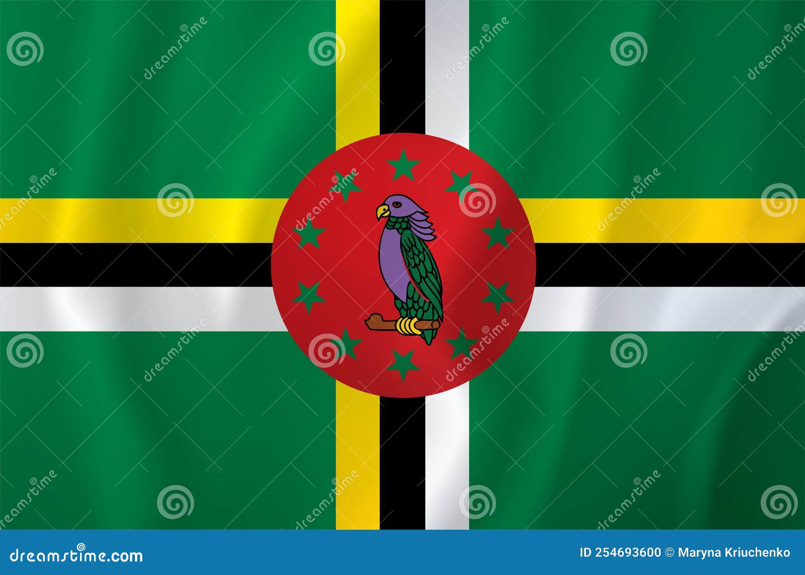 Flag of Dominica. Vector Drawing Stock Vector - Illustration of ...