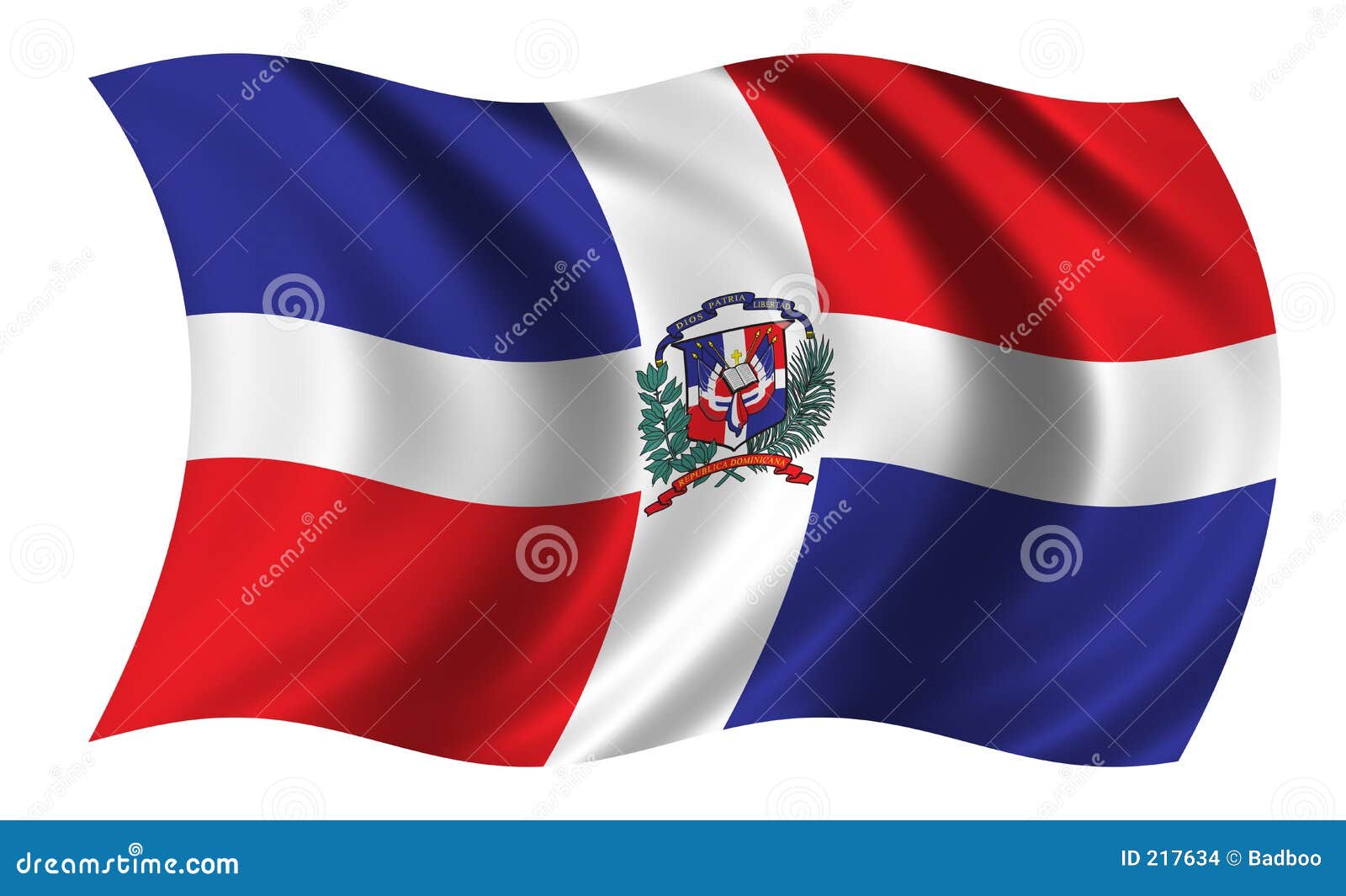 Flag of Dominican Republic stock illustration. Illustration of global ...