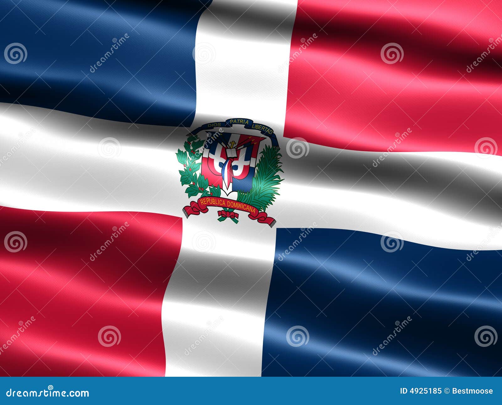 Flag of the Dominican Republic Stock Illustration - Illustration of ...