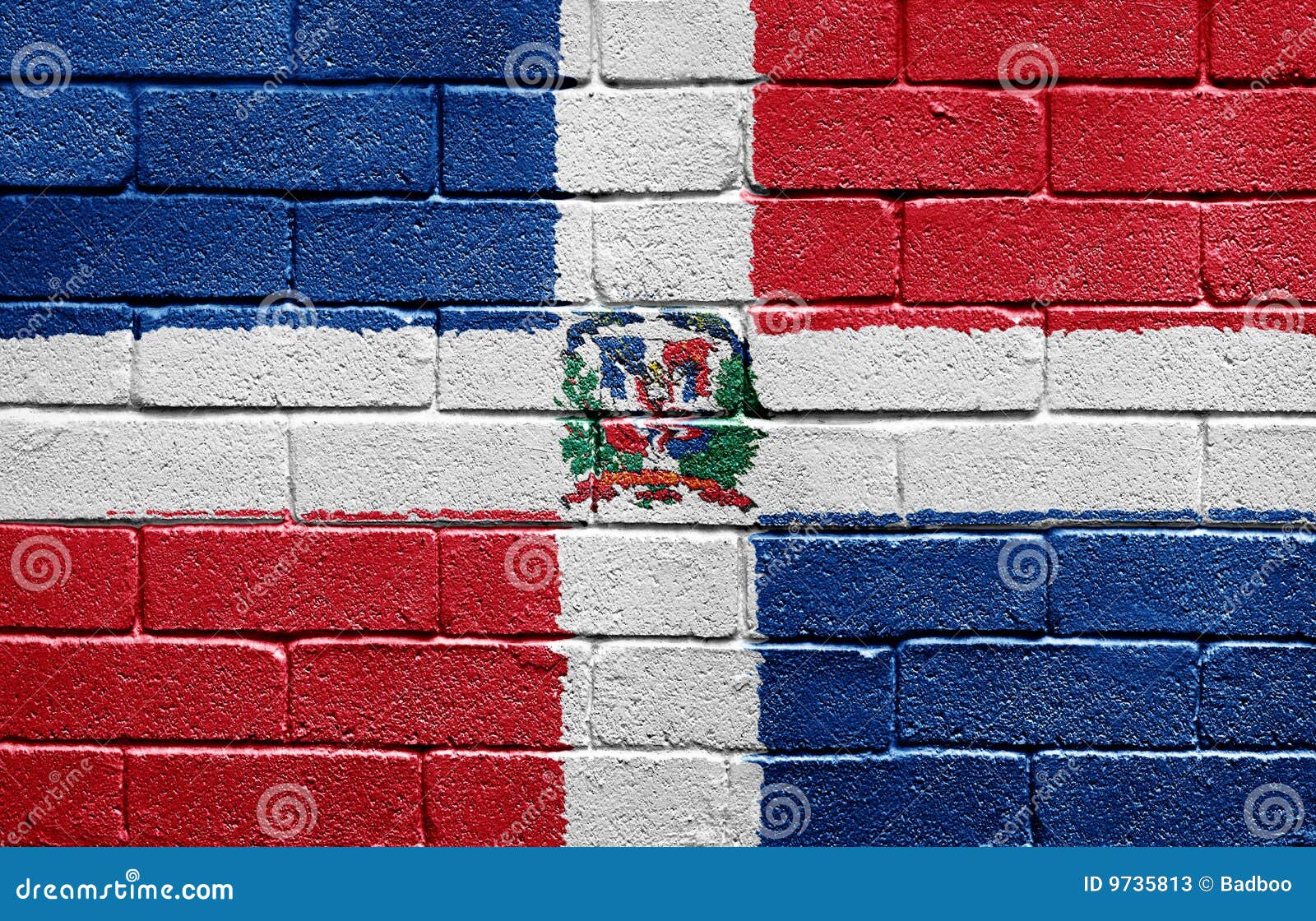 Flag of Dominican Republic on a Brick Wall Stock Image - Image of ...