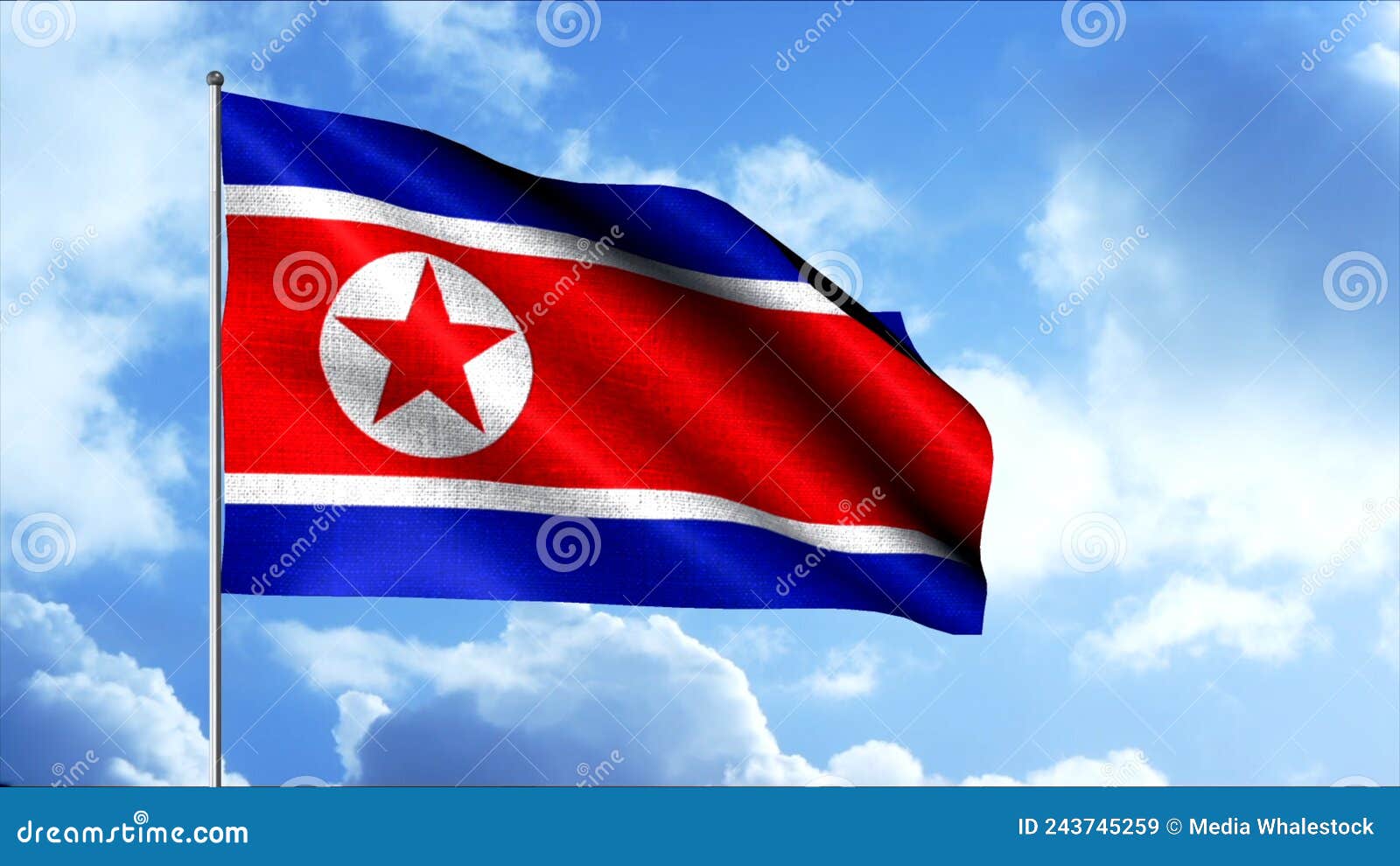 The Flag of the DPRK. Motion Stock Illustration - Illustration of alpha ...