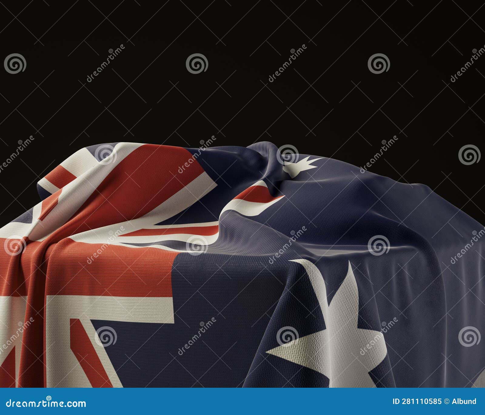 Flag Draped Over Stone Plinth Stock Illustration - Illustration of ...