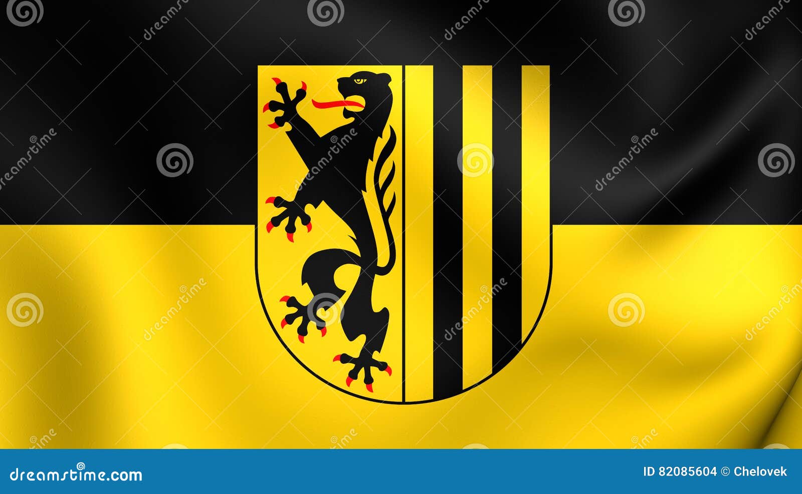 Flag of the Dresden, Germany. Stock Illustration - Illustration of ...