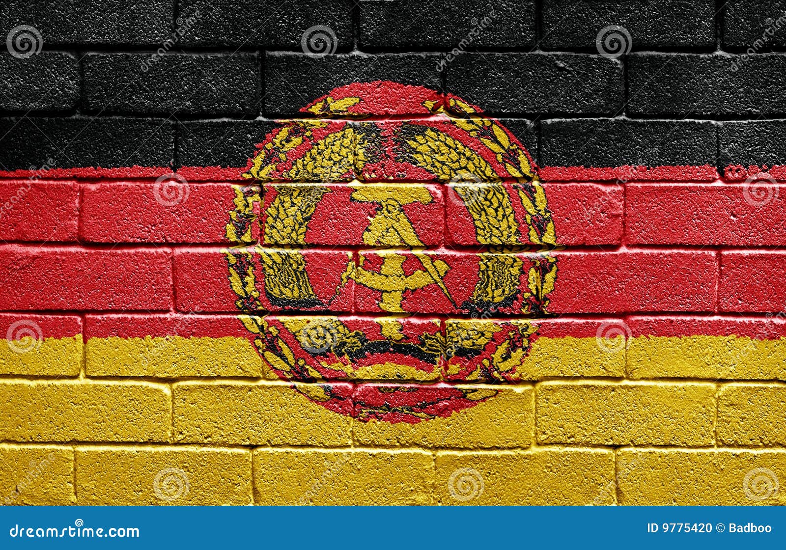 Flag of East Germany on Brick Wall Stock Photo - Image of proportional ...