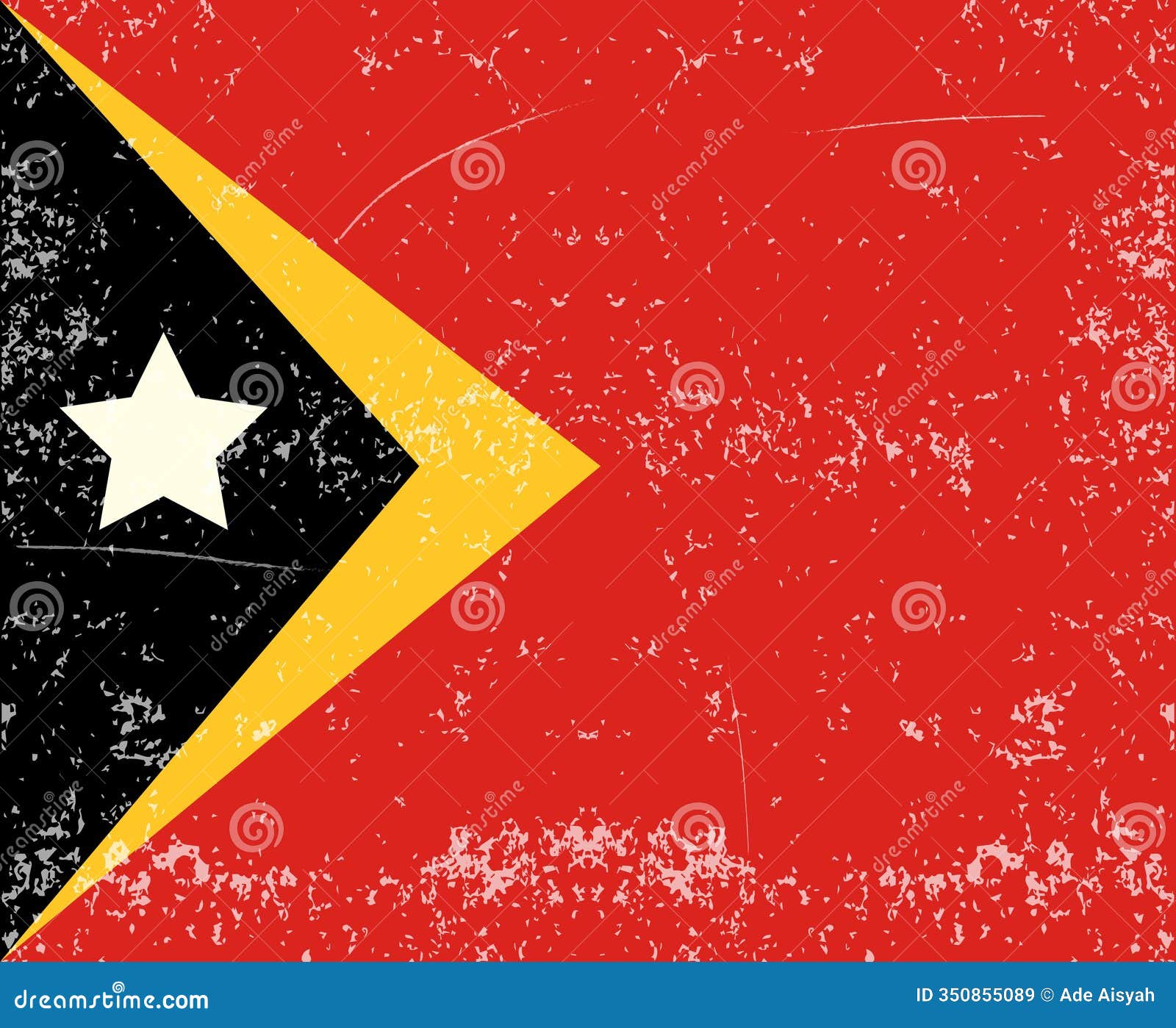 Flag of East Timor Vector with Old Vintage Texture Stock Vector ...