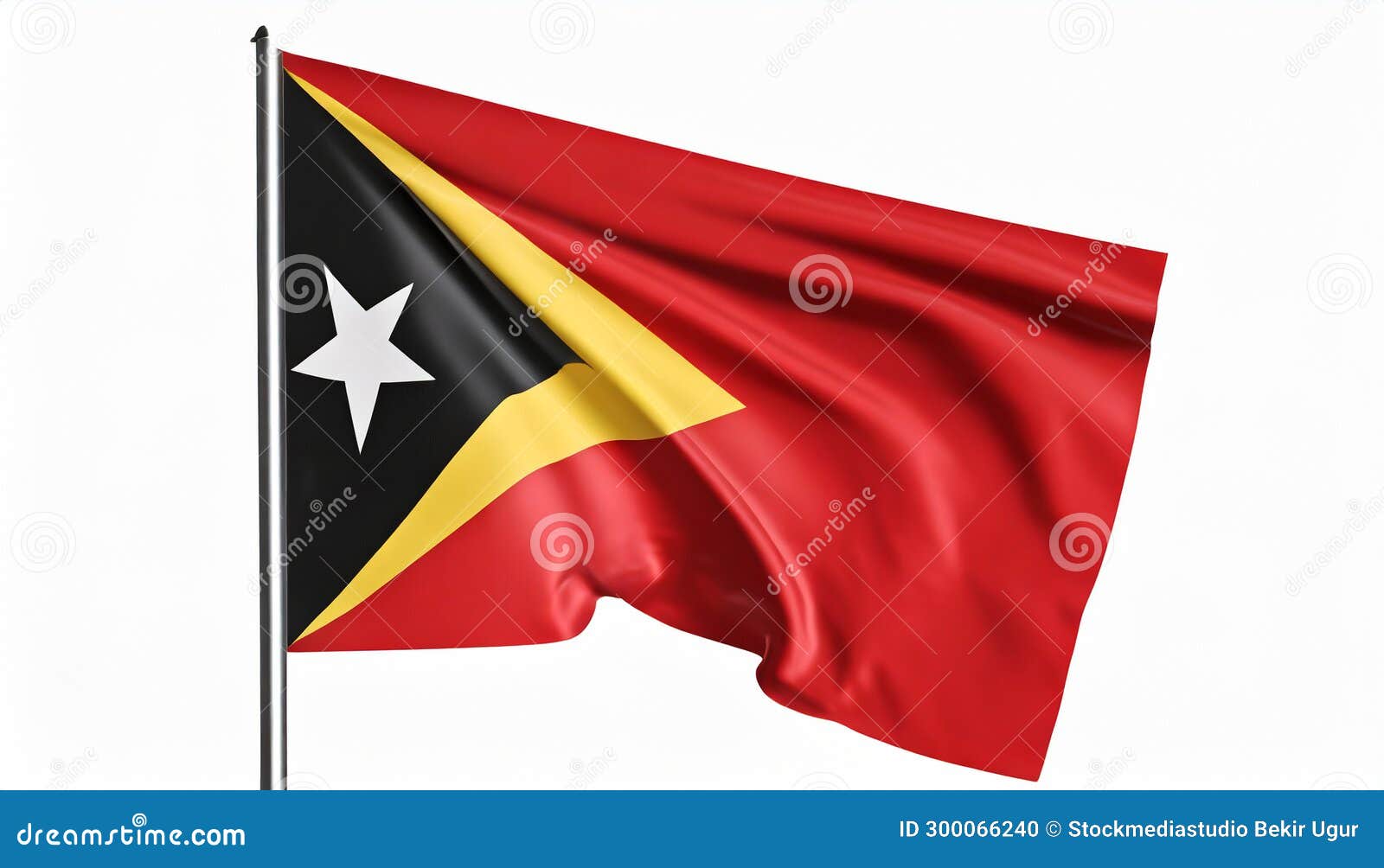 Flag of East Timor stock illustration. Illustration of wave - 300066240