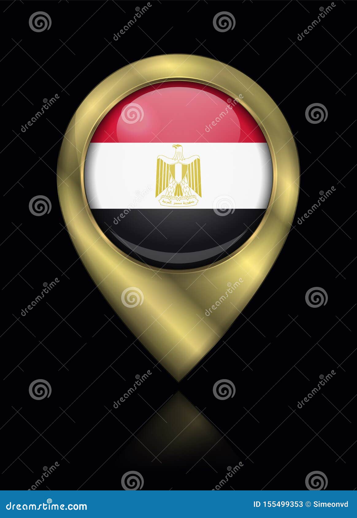 Flag Of Egypt Vector Sign And Icon Location Symbol Shape Stock Vector