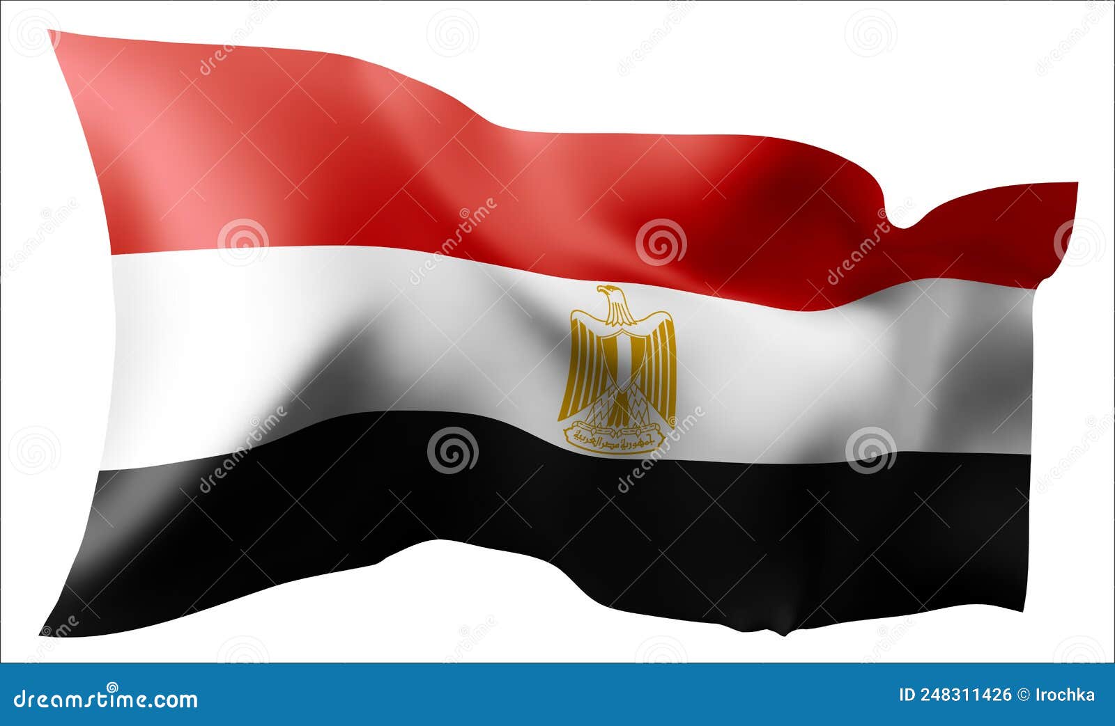Flag of the Egypt Waving in the Wind. Stock Vector - Illustration of ...