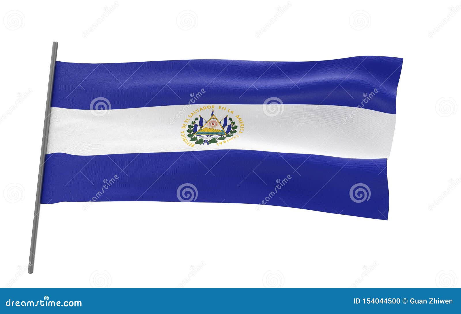 Flag of EI Salvador stock illustration. Illustration of state - 154044500