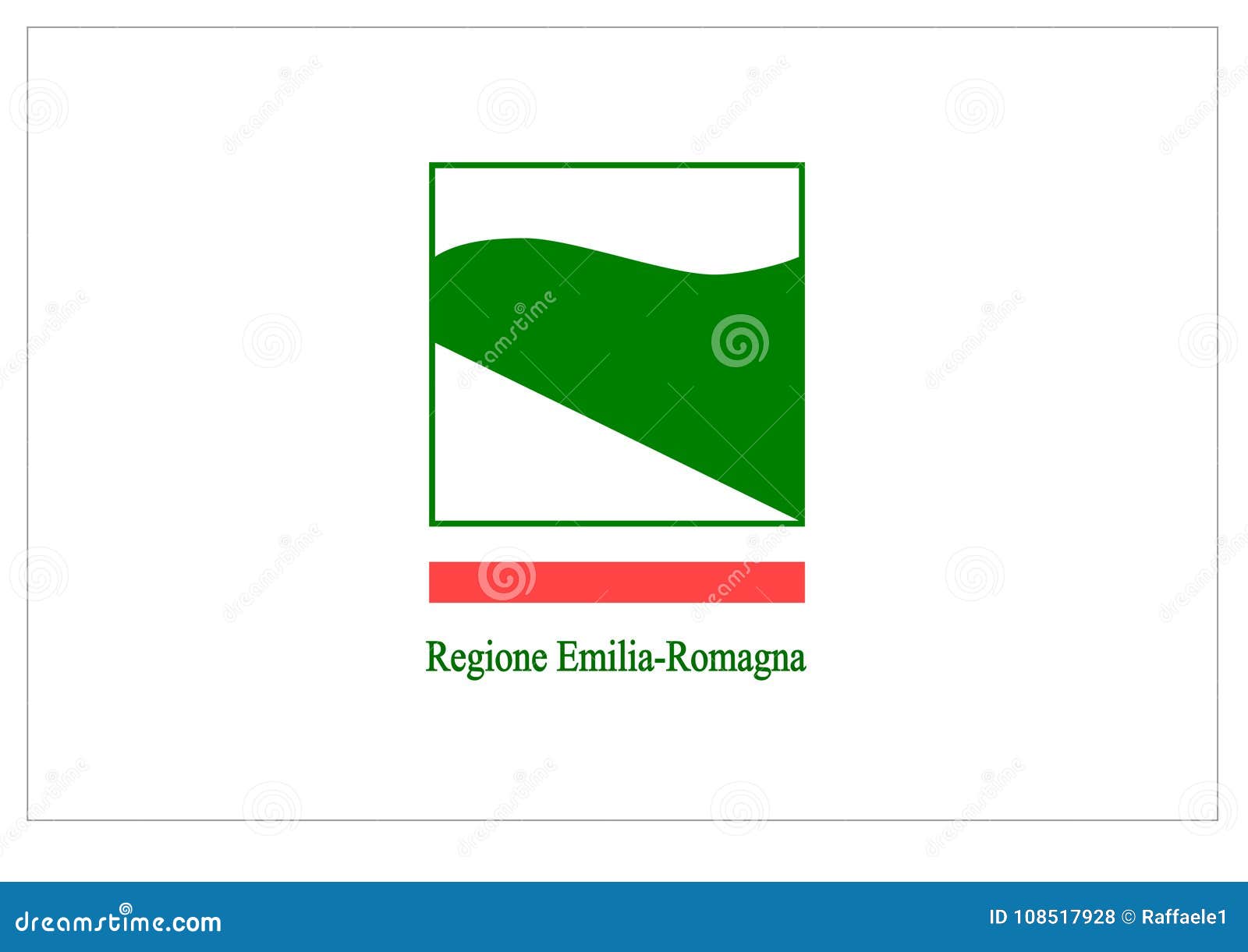 Flag of Emilia Romagna stock vector. Illustration of flag - 108517928