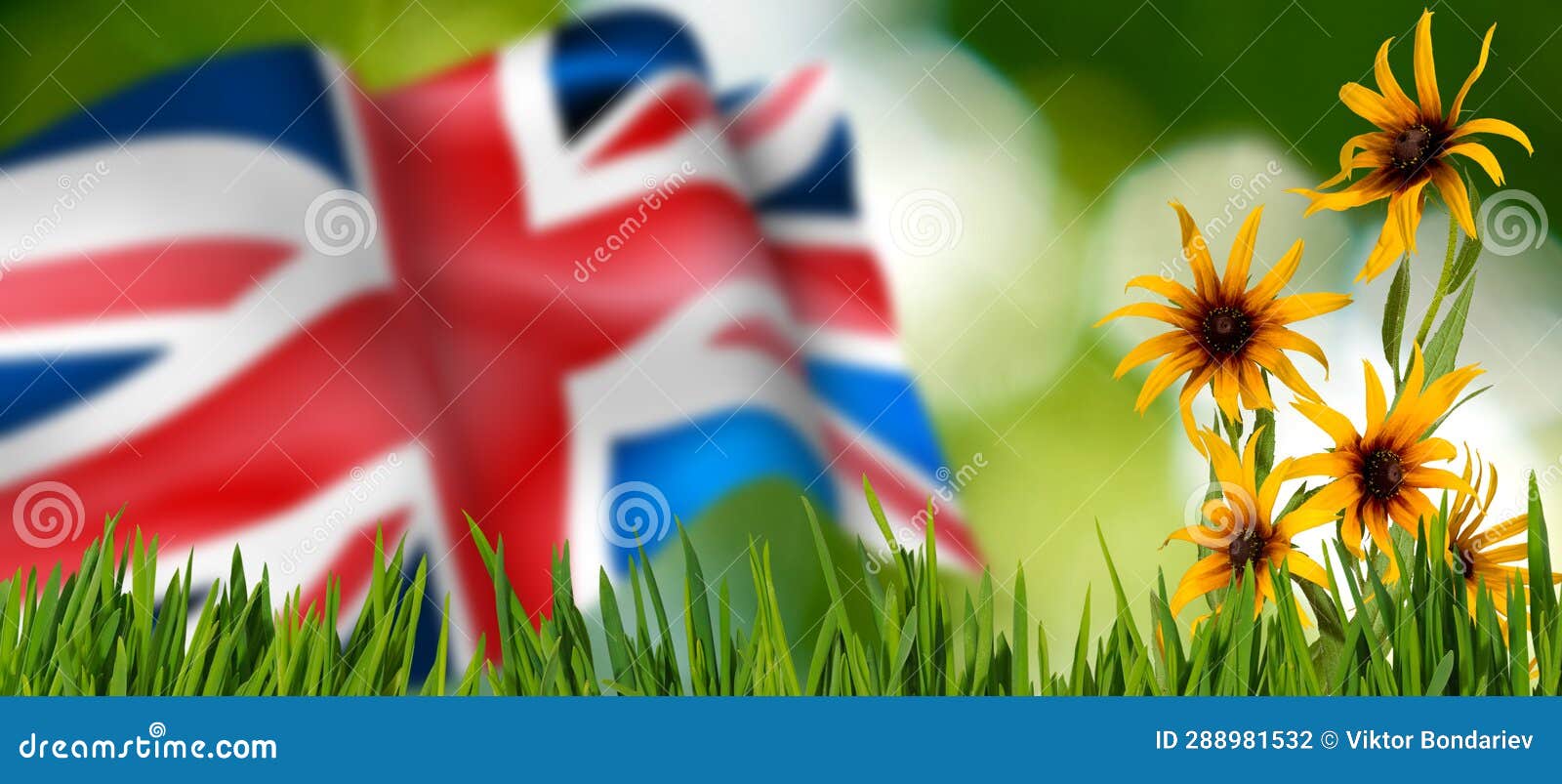 Flag of England Waving in the Wind and Beautiful Festive Colors Stock ...
