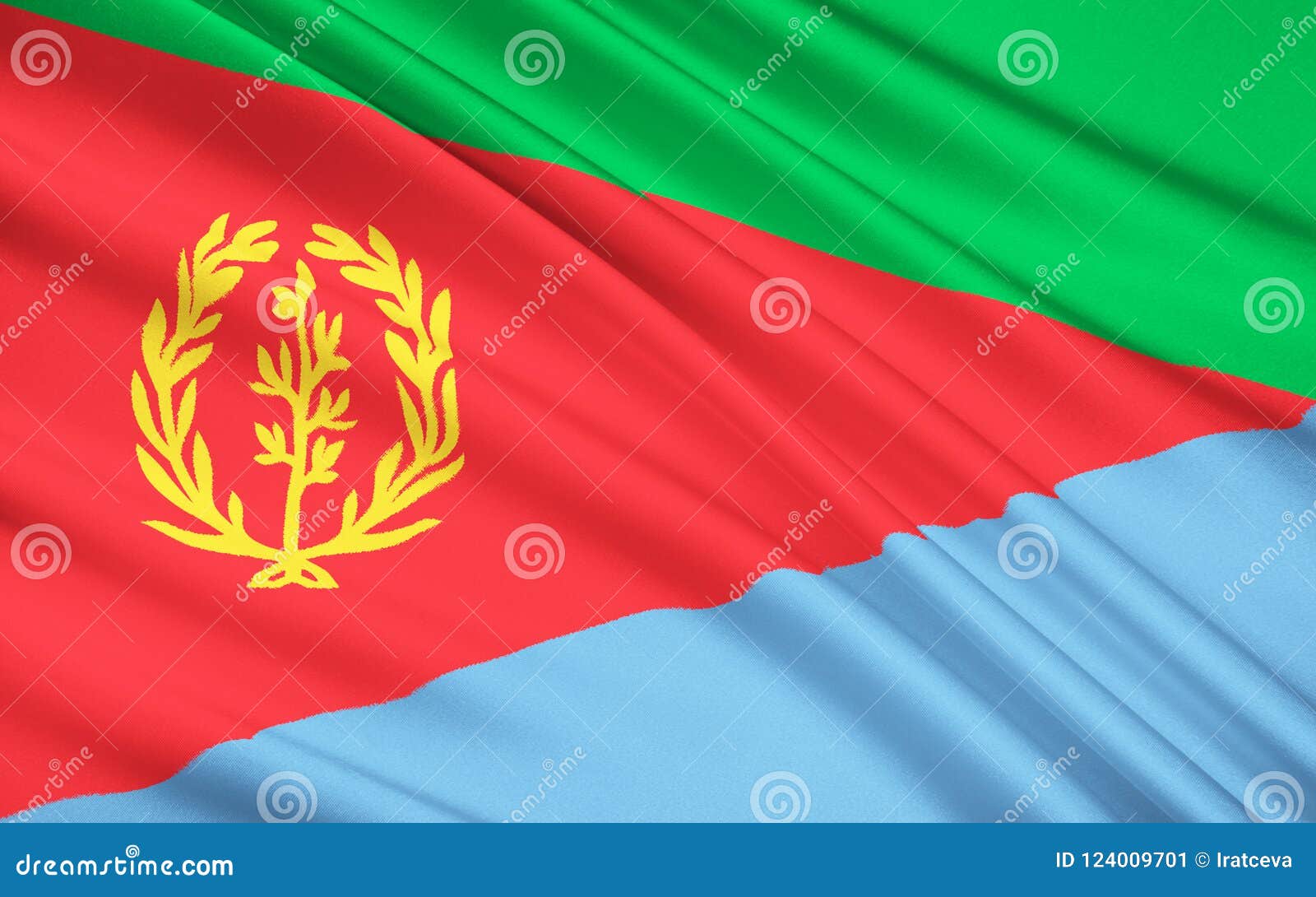 Flag of Eritrea, Asmara stock illustration. Illustration of textured ...