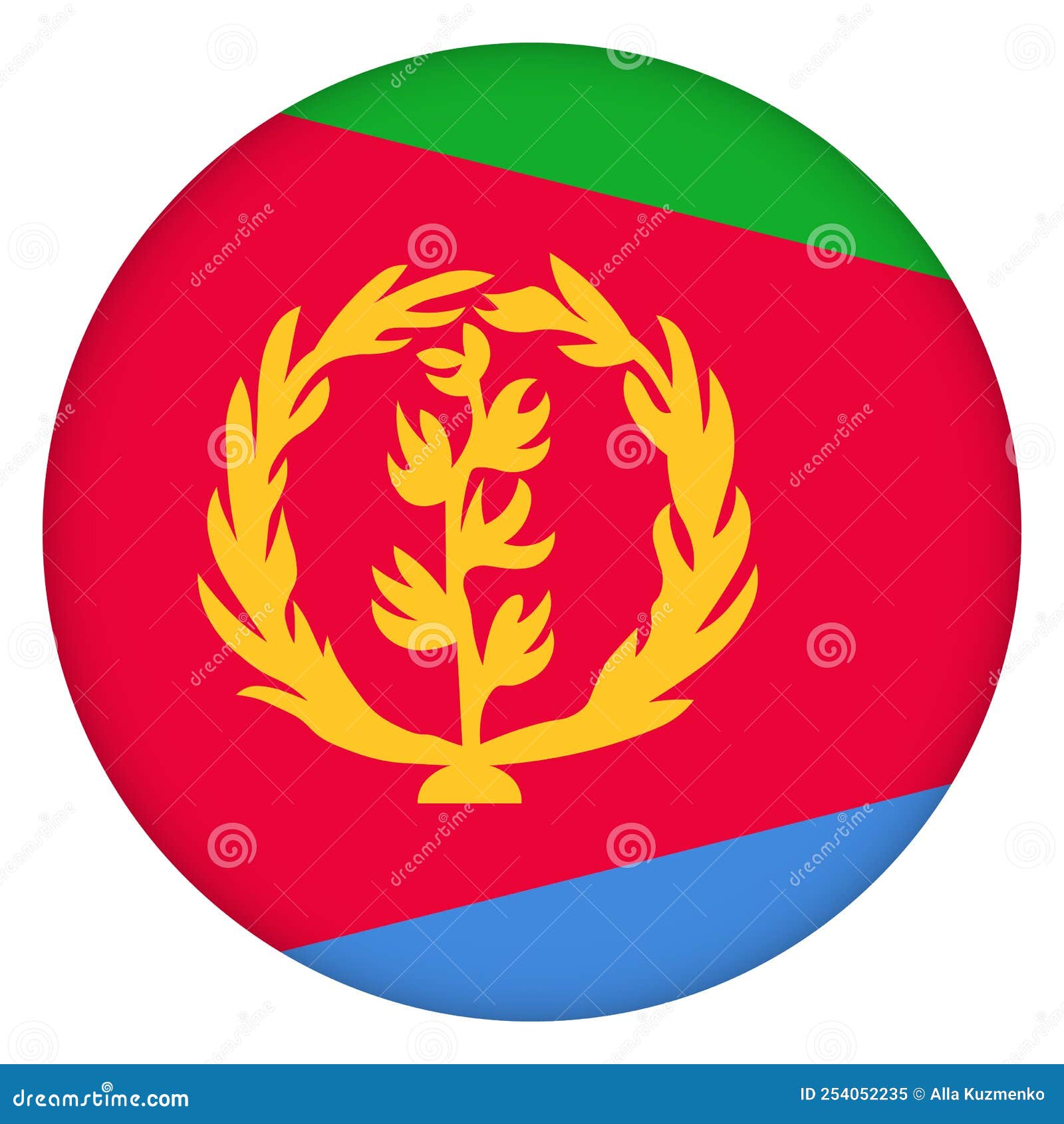 Flag Of Eritrea Round Icon Badge Or Button Eritrean National Symbol