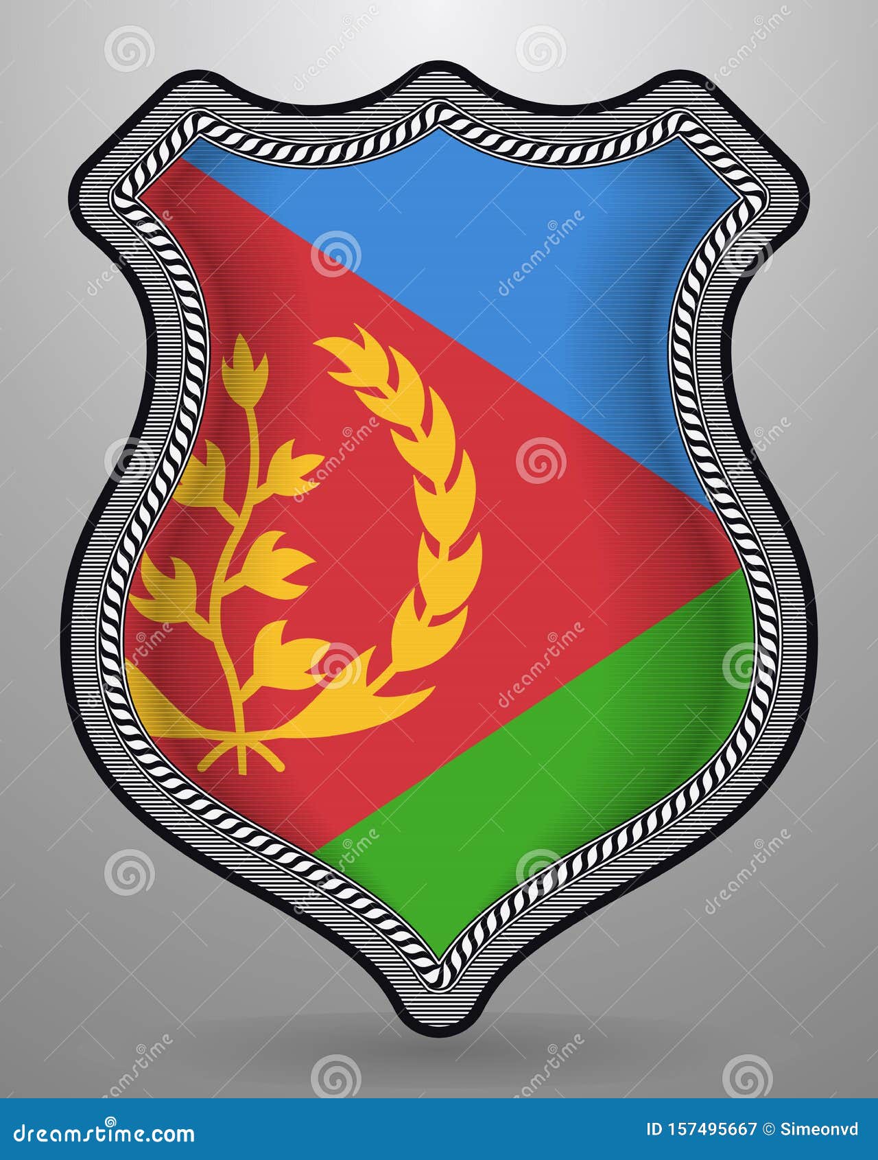 Flag of Eritrea. Vector Badge and Icon Stock Vector - Illustration of ...