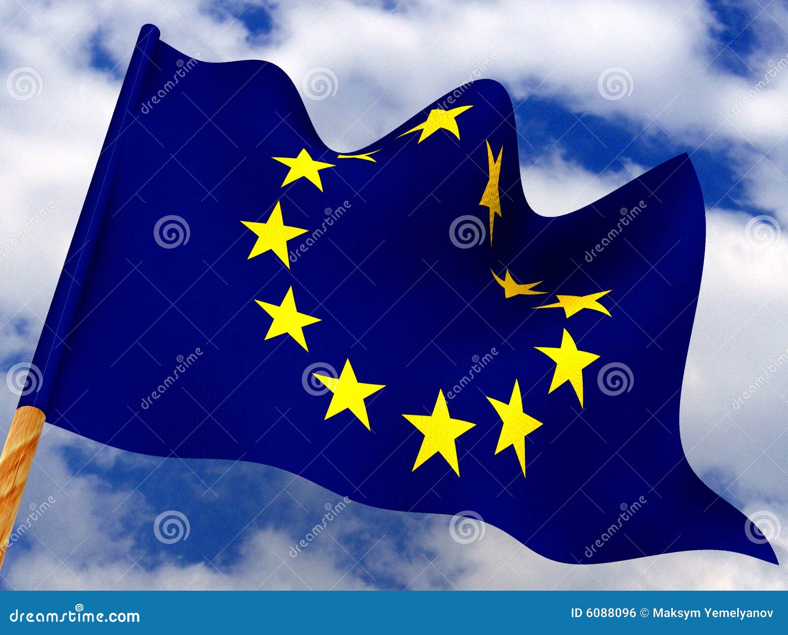 Flag. Euro stock illustration. Illustration of landmark - 6088096