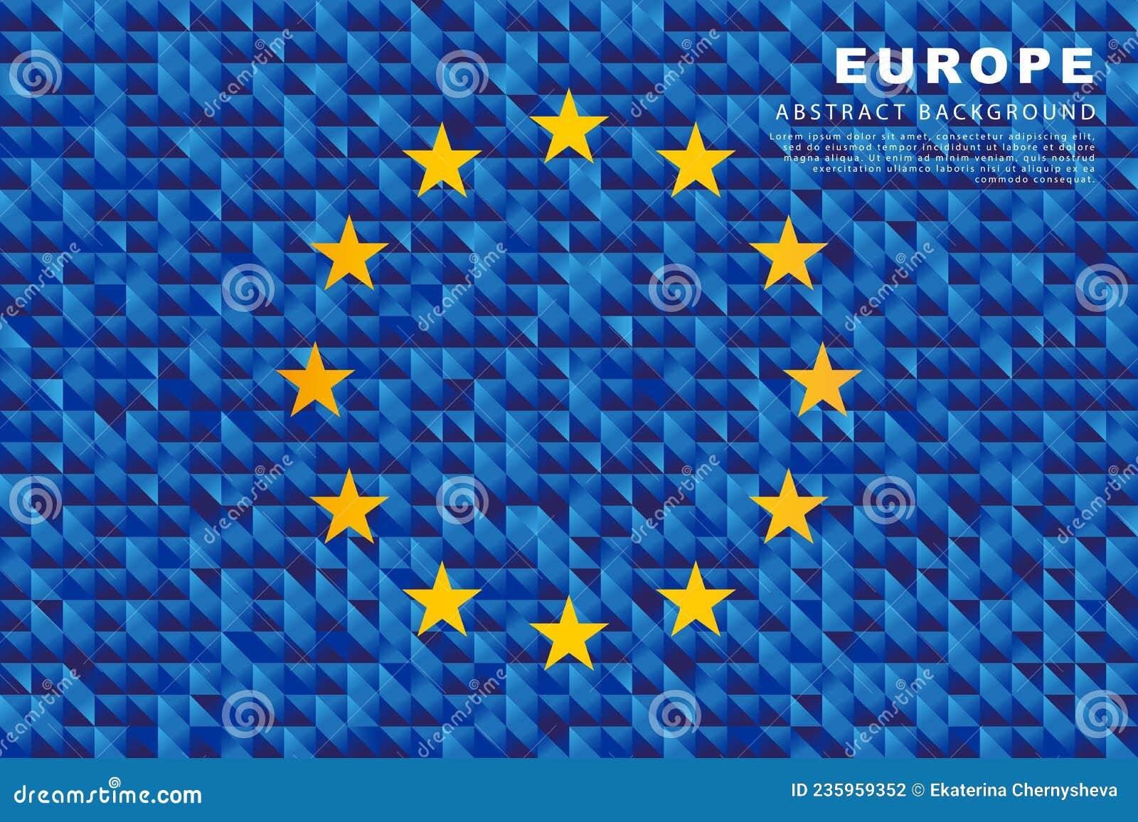 Flag of Europe. Abstract Background of Small Triangles in the Form of ...