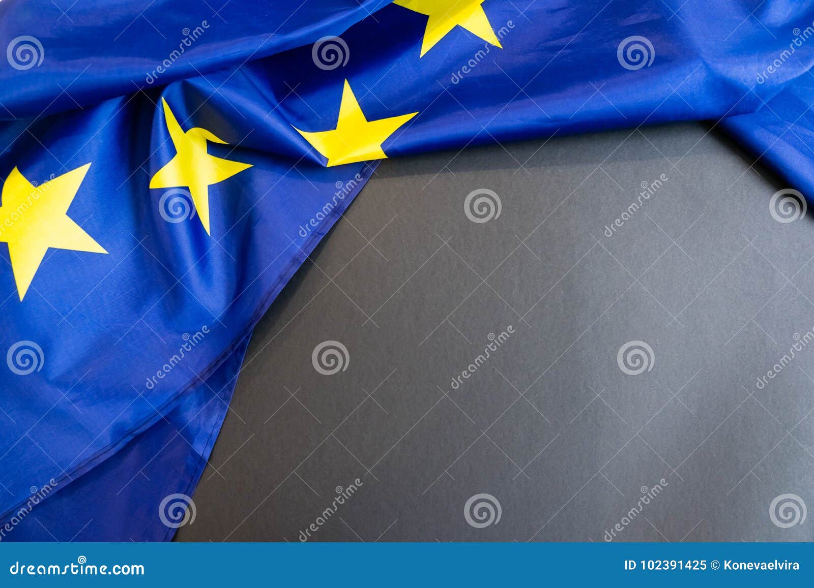 Fabric Texture Flag of European Union Chalkboard with Space for Tex ...