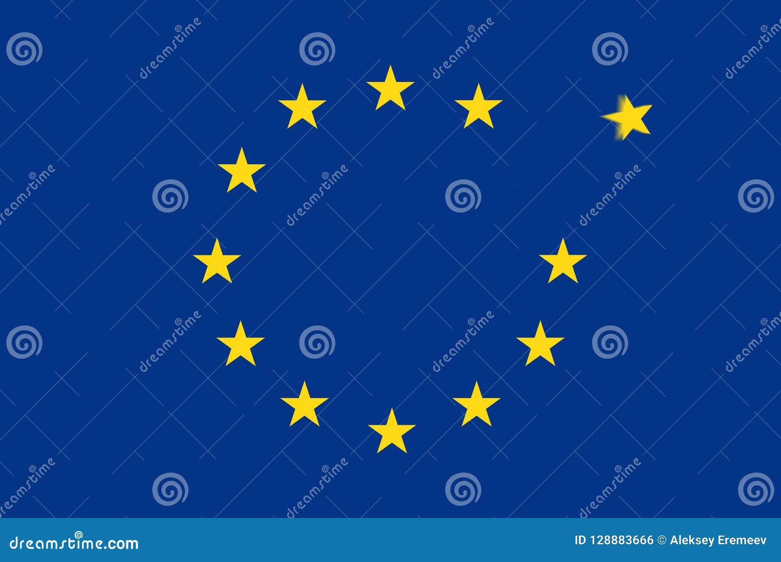 Flag of the European Union with One Outgoing Star Stock Illustration ...