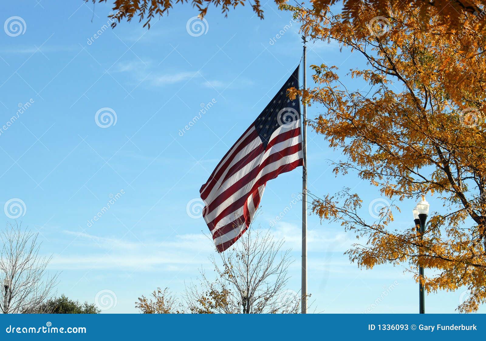 Flag in Fall stock image. Image of glory, field, united - 1336093