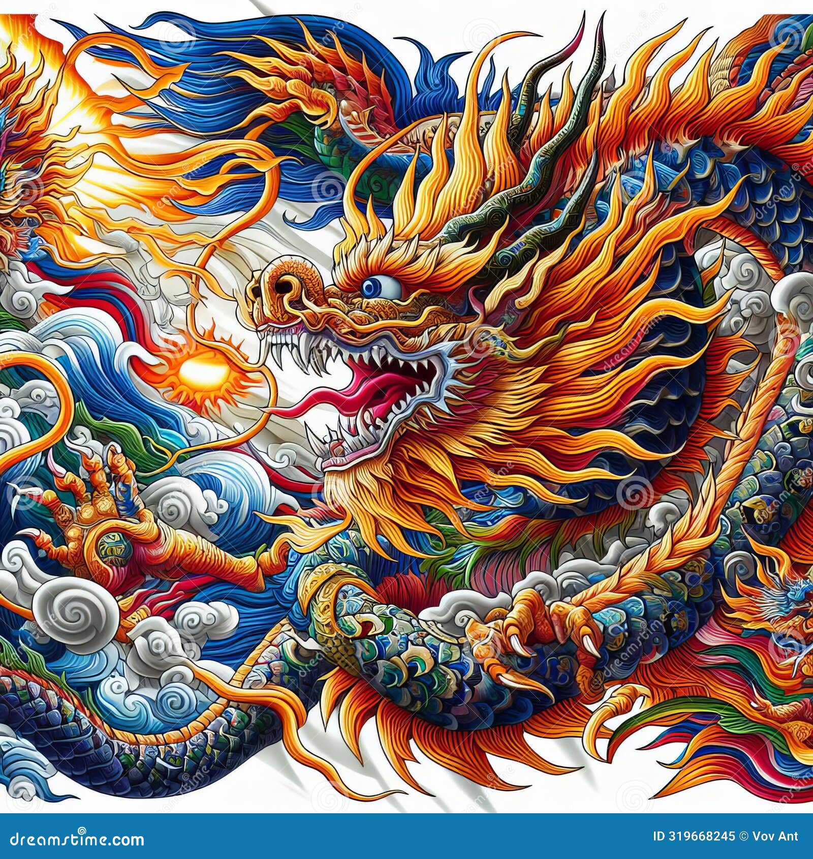 3 1. a Flag Featuring a Mythical Creature, Such As a D Stock Image ...