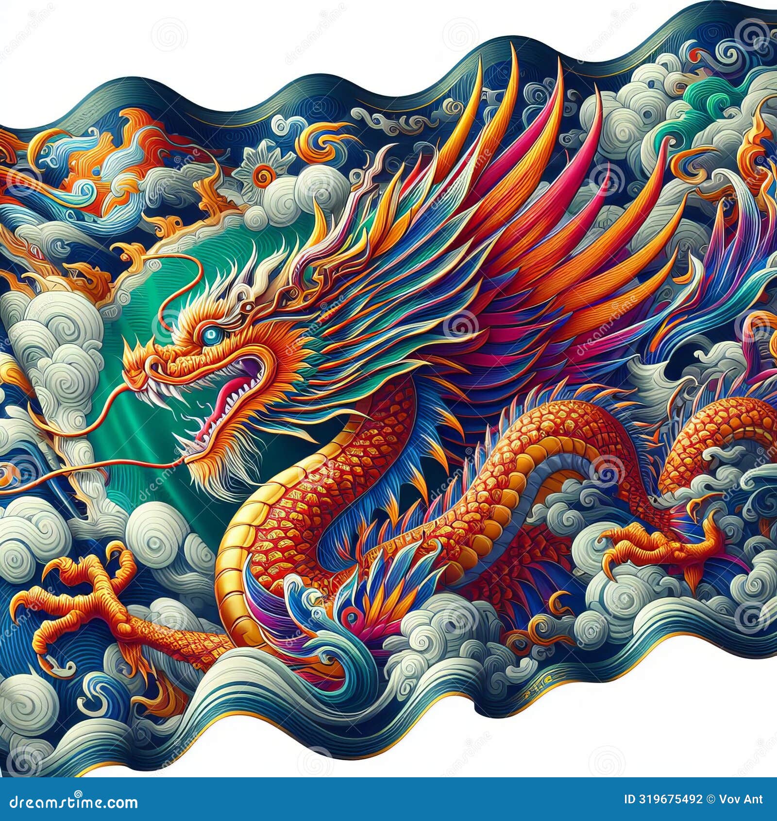 A Flag Featuring a Mythical Creature, Such As a Dragon Stock ...