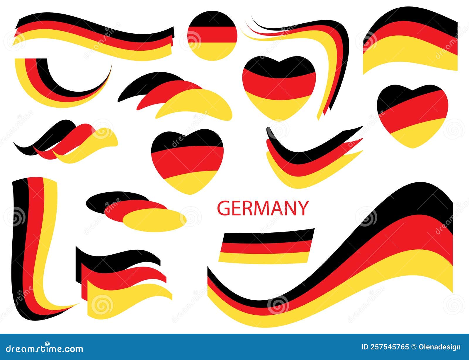 Flag of Federal Republic of Germany - Vector Design Elements and Wavy ...