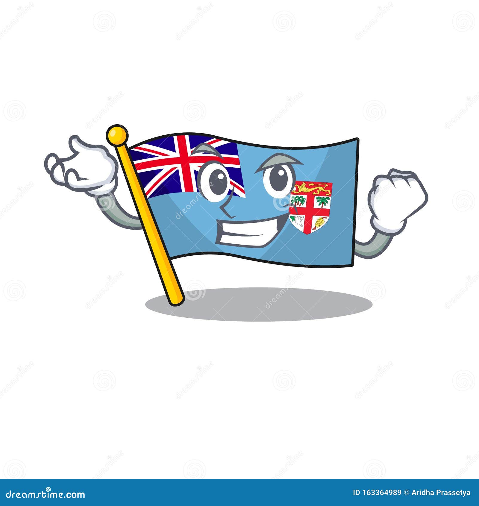 Flag Fiji Cartoon Successful With The Shape | CartoonDealer.com #163364989
