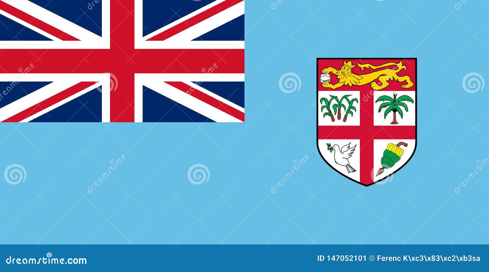 Flag of Fiji stock illustration. Illustration of identity - 147052101