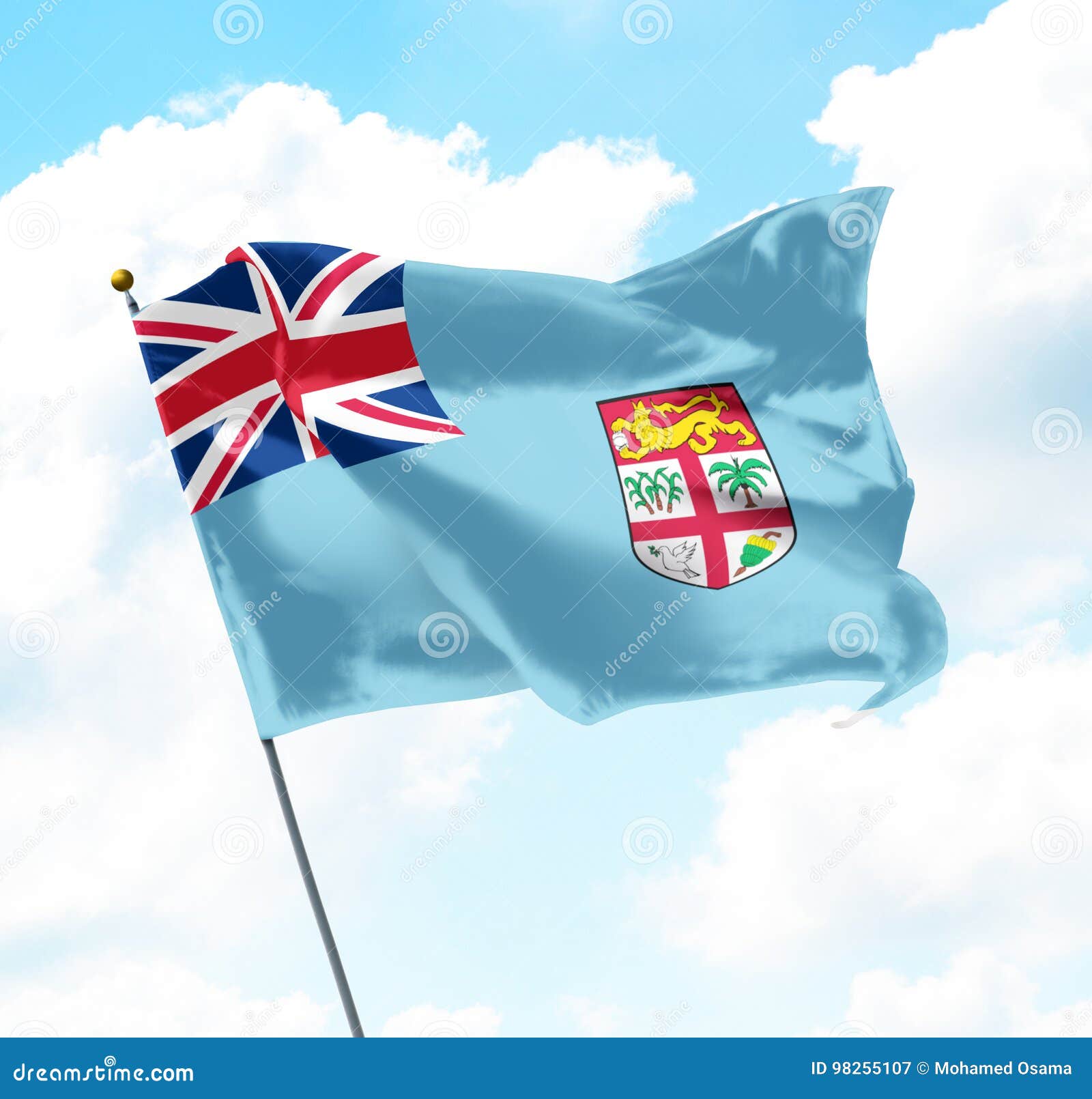 Flag of Fiji stock image. Image of blowing, freedom, flowing - 98255107