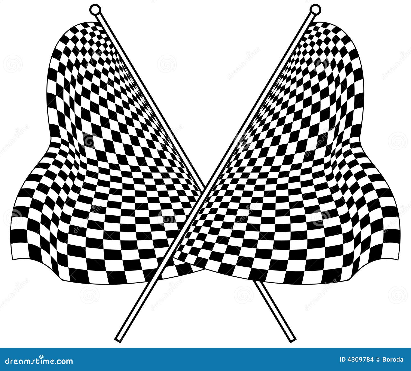 Flag on finish. stock vector. Illustration of competition - 4309784