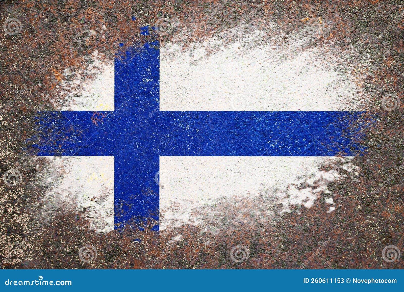 Flag of Finland. Flag is Painted on a Rusty Surface Stock Image - Image ...