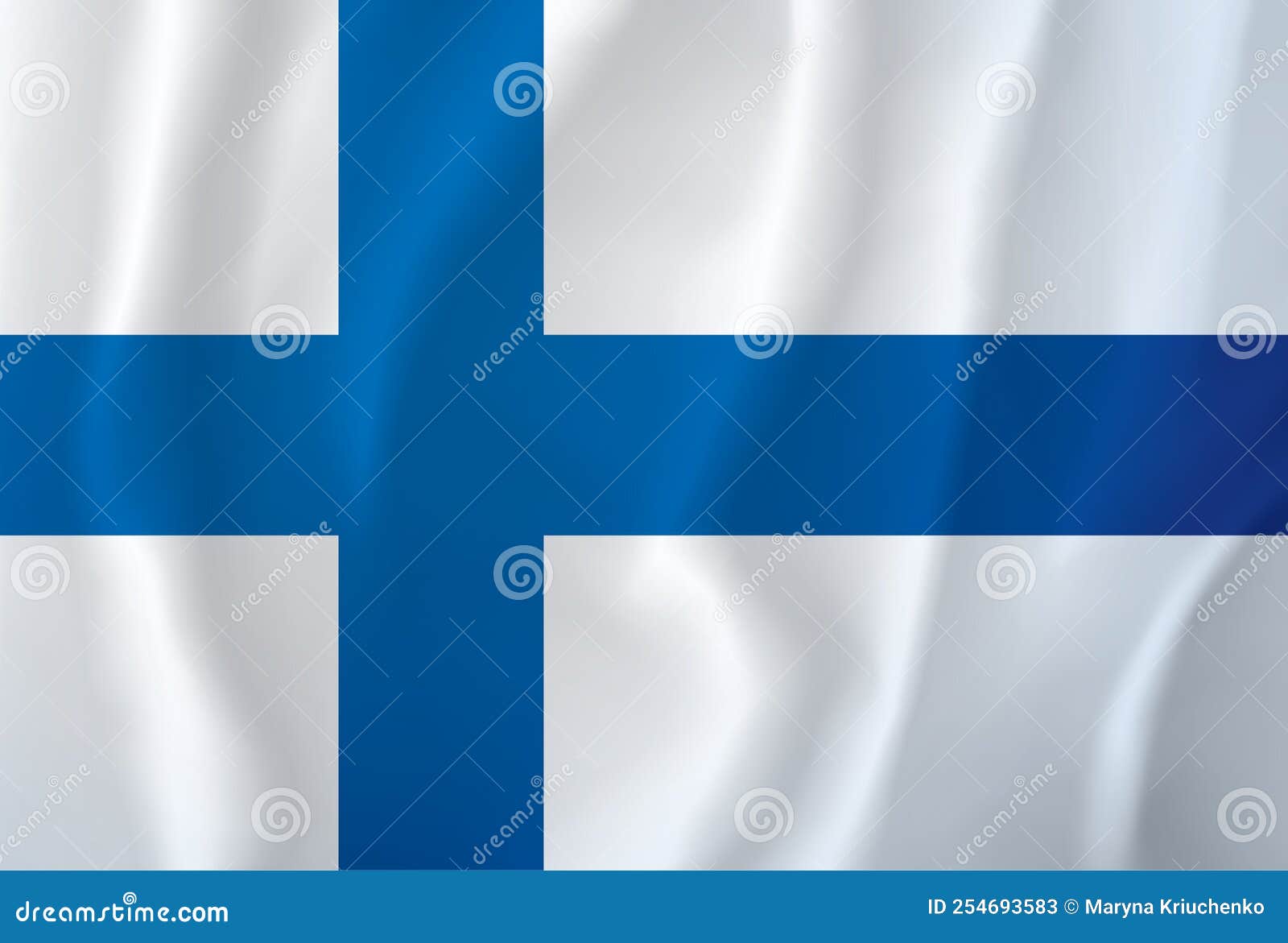Flag of Finland. Vector Drawing Stock Vector - Illustration of icon ...