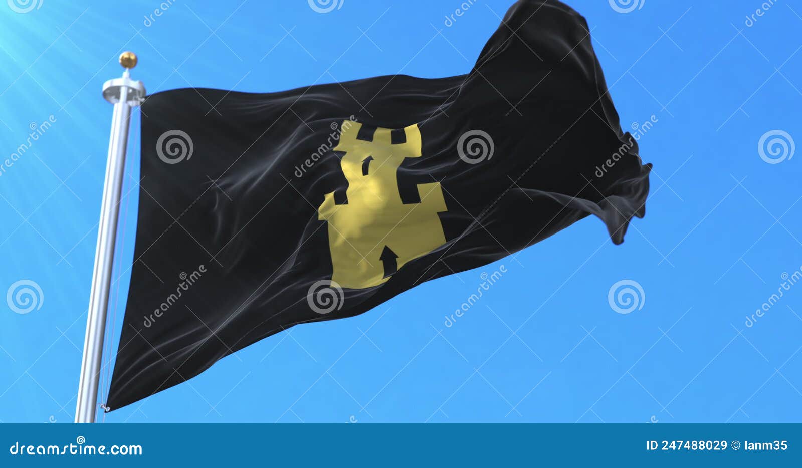 Flag of Finnmark Fylke, Norway. Loop Stock Video - Video of area ...