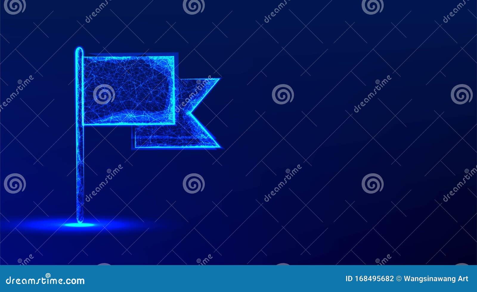 US Flag On The Flagpole. Set Of Waving American Flags. Cartoon Vector ...