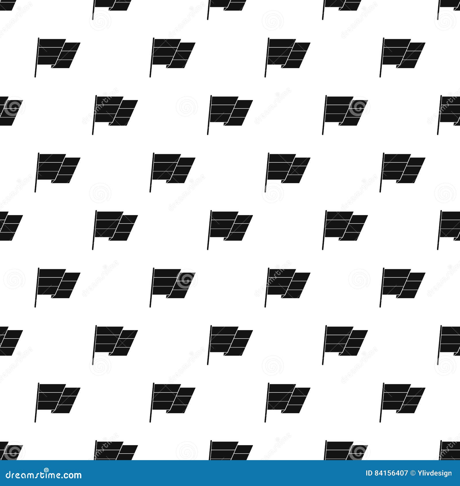 Flag on Flagpole Pattern, Simple Style Stock Vector - Illustration of ...