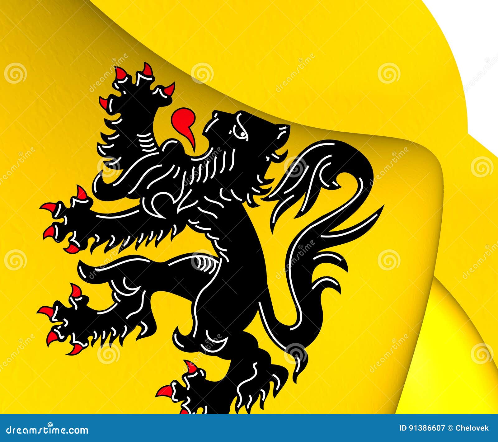 Flag of Flanders stock illustration. Illustration of coats - 91386607