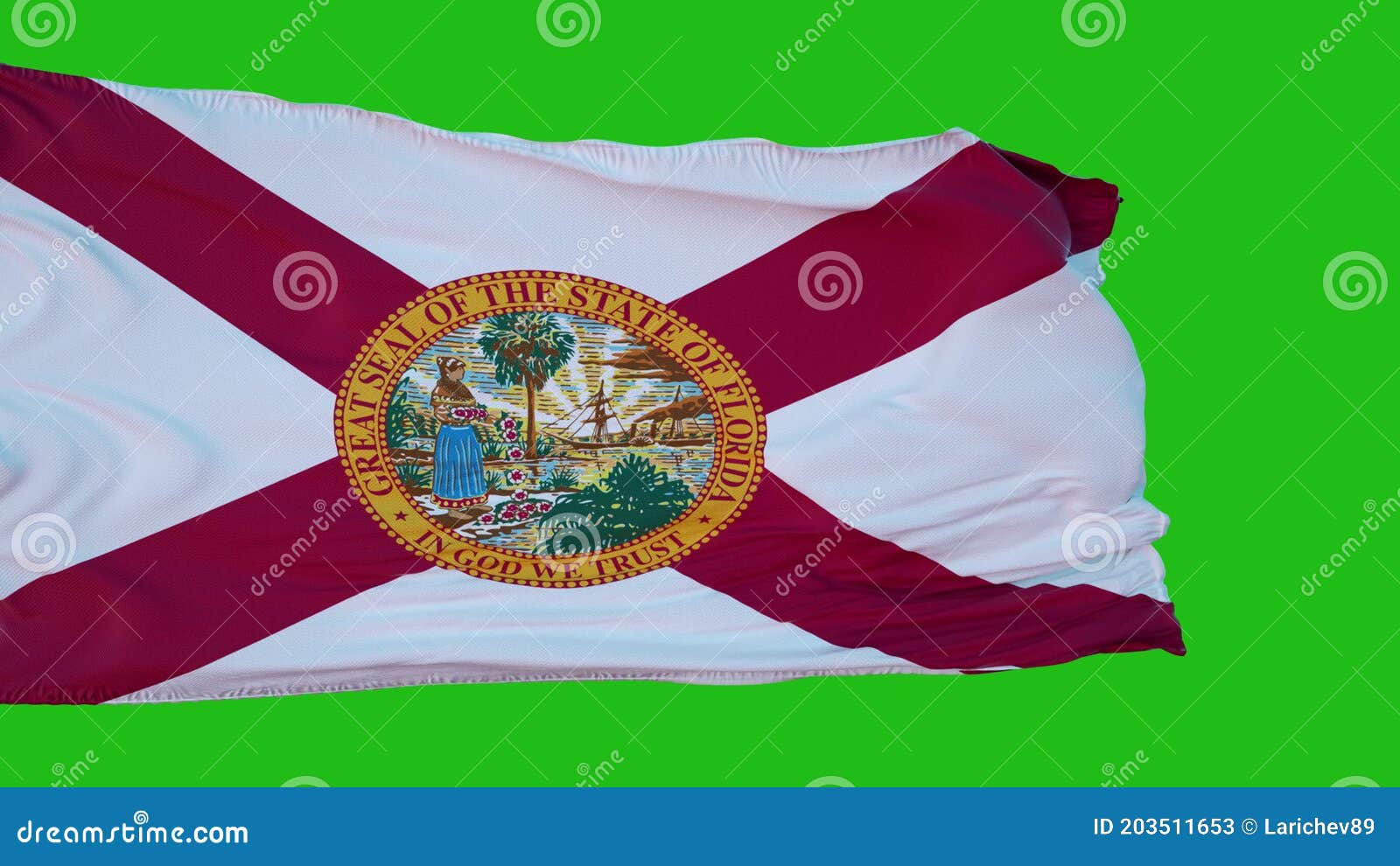Flag of Florida on Green Screen. Perfect for Your Own Background Using ...