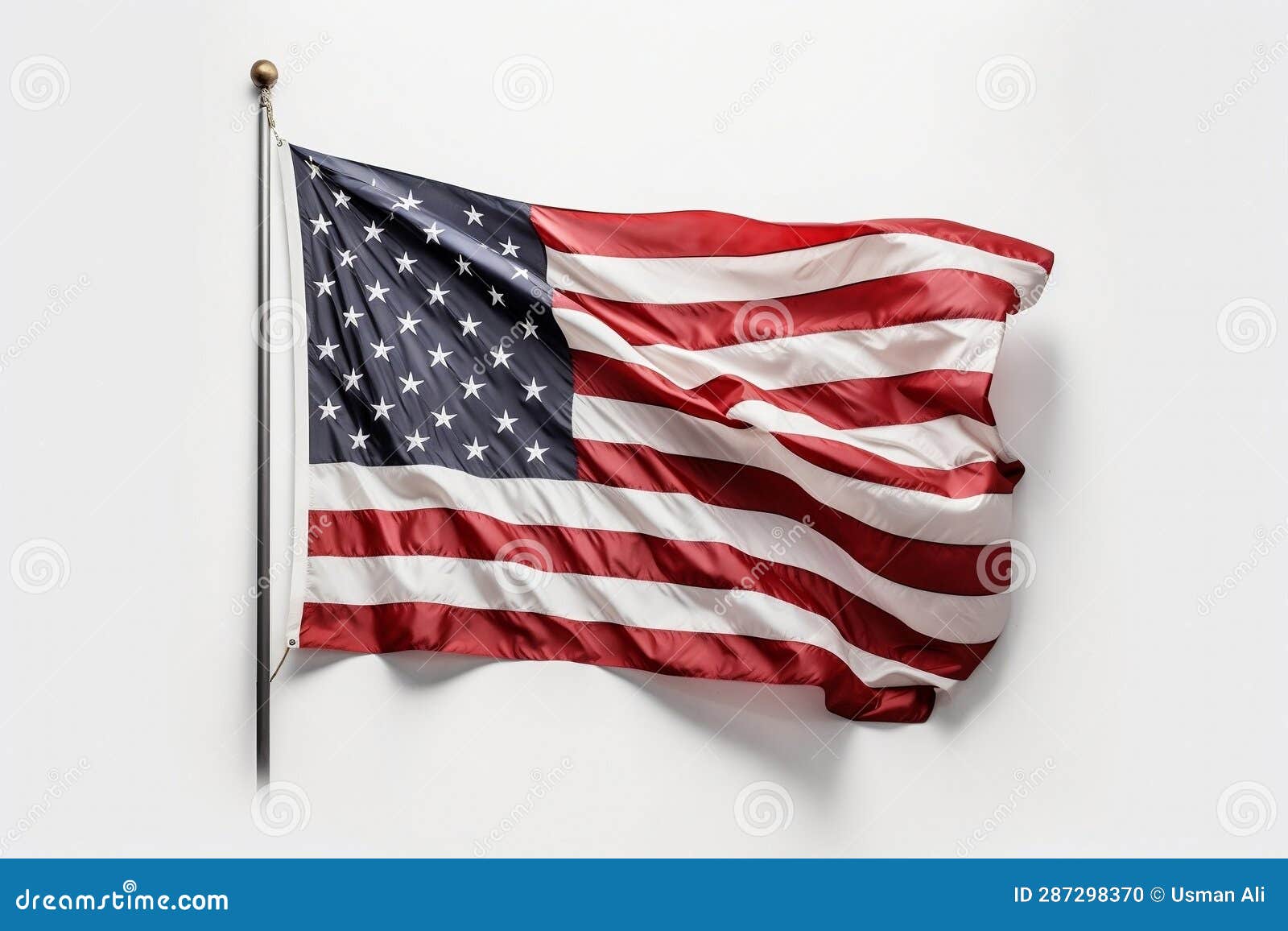 Flag Fluttering on a Clear Transparent Background, Ai Stock ...