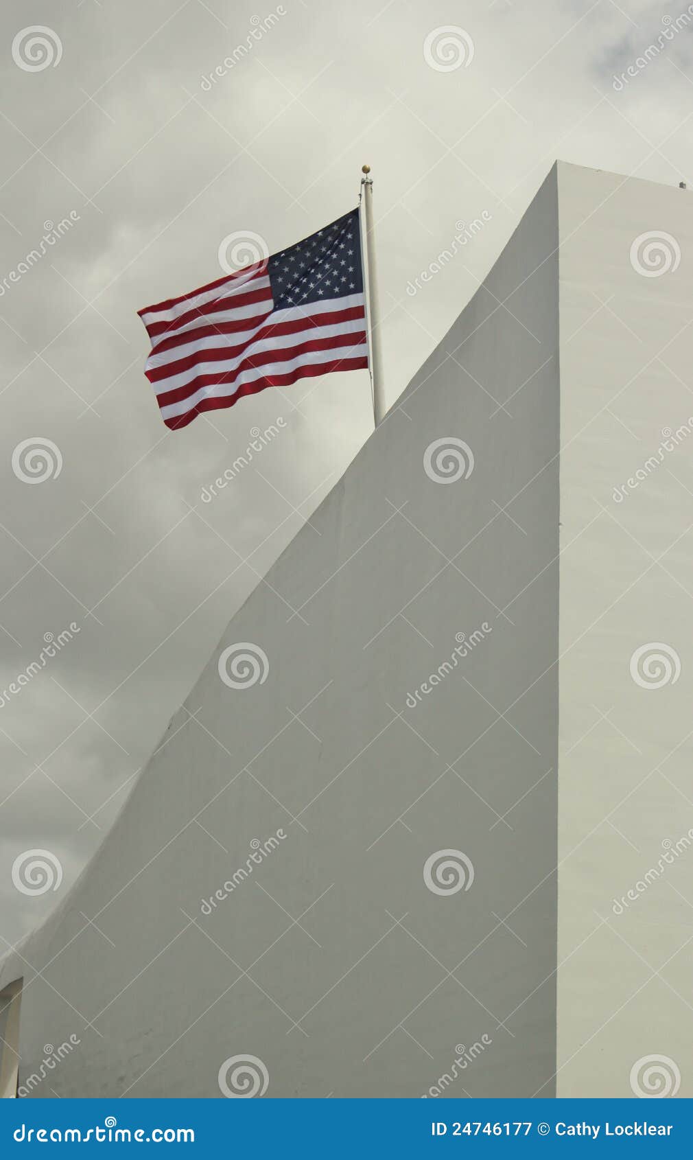 Flag Flying at the Arizona Memorial Stock Image - Image of memorial ...
