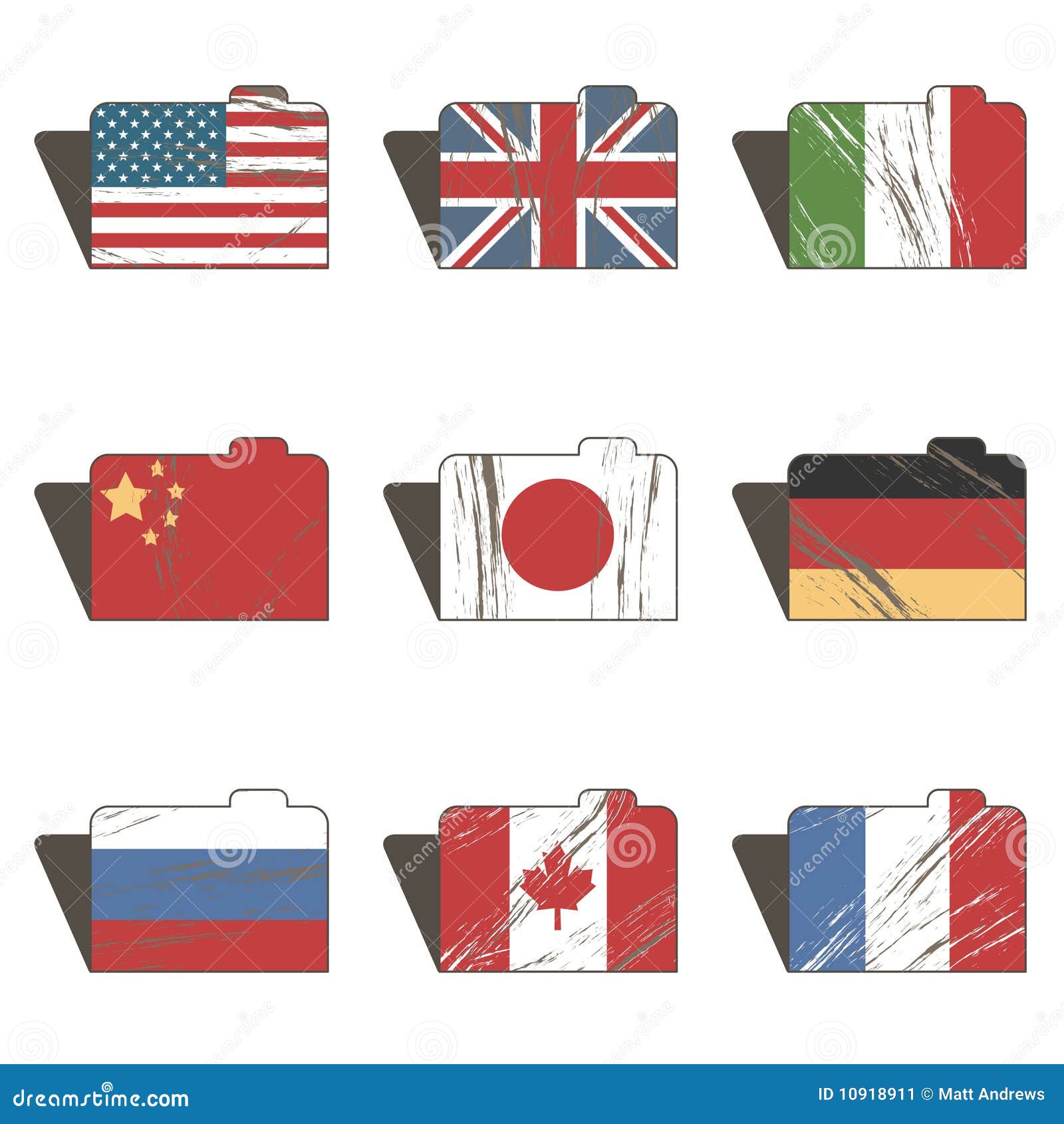 Flag folders stock vector. Illustration of france, clip - 10918911