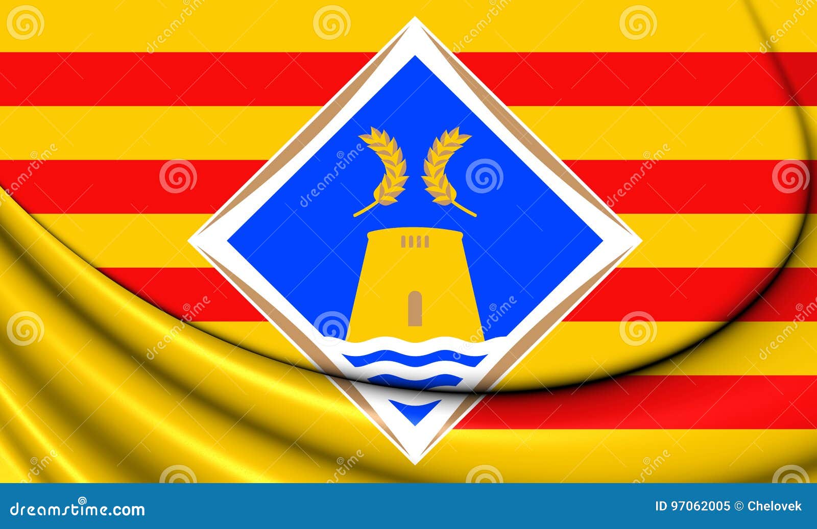 Flag of Formentera, Spain. stock illustration. Illustration of islands ...