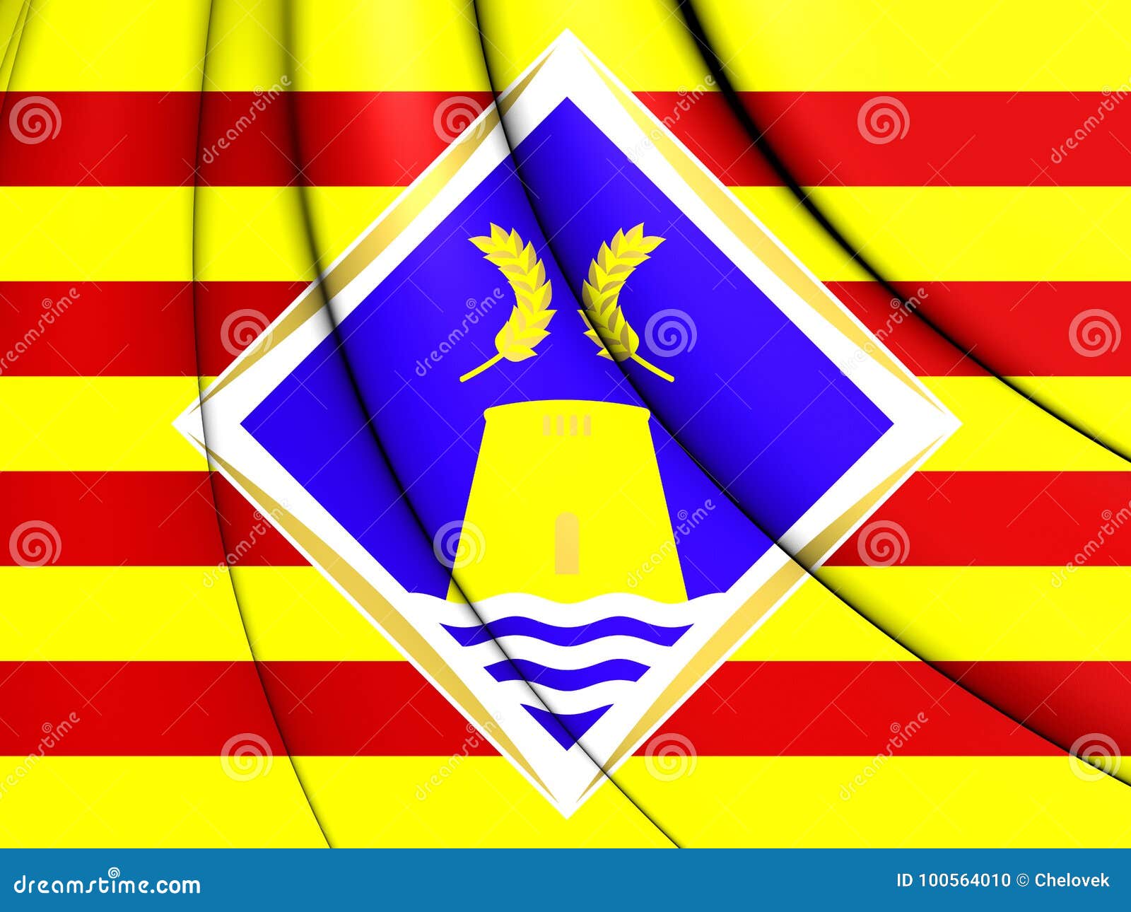 Flag of Formentera, Spain. stock illustration. Illustration of islands ...