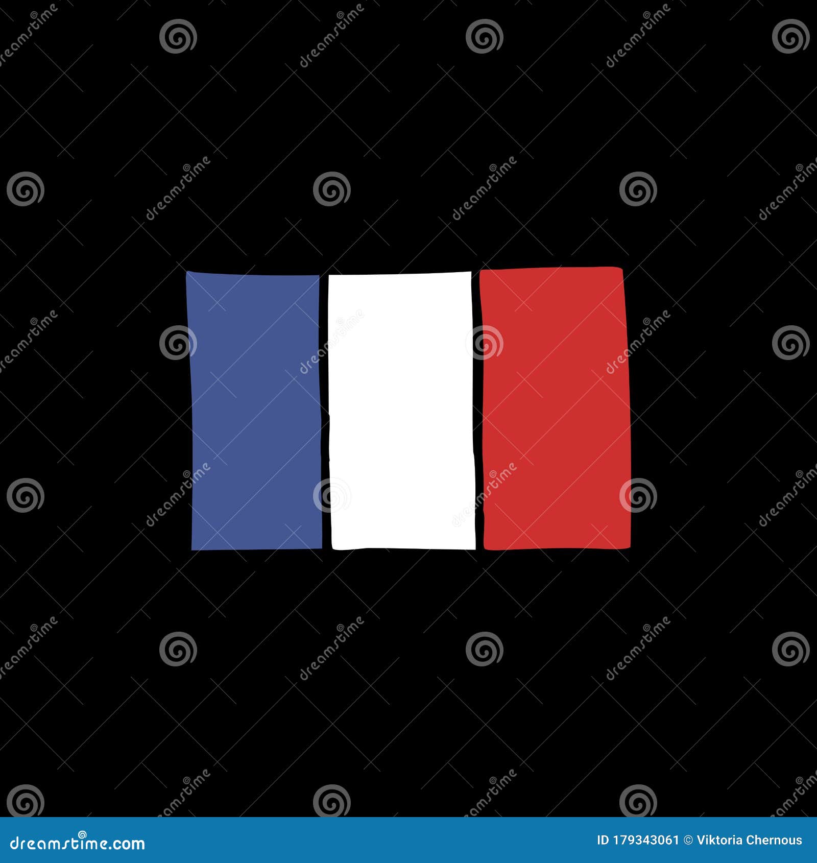 Flag of France doodle icon stock illustration. Illustration of ...