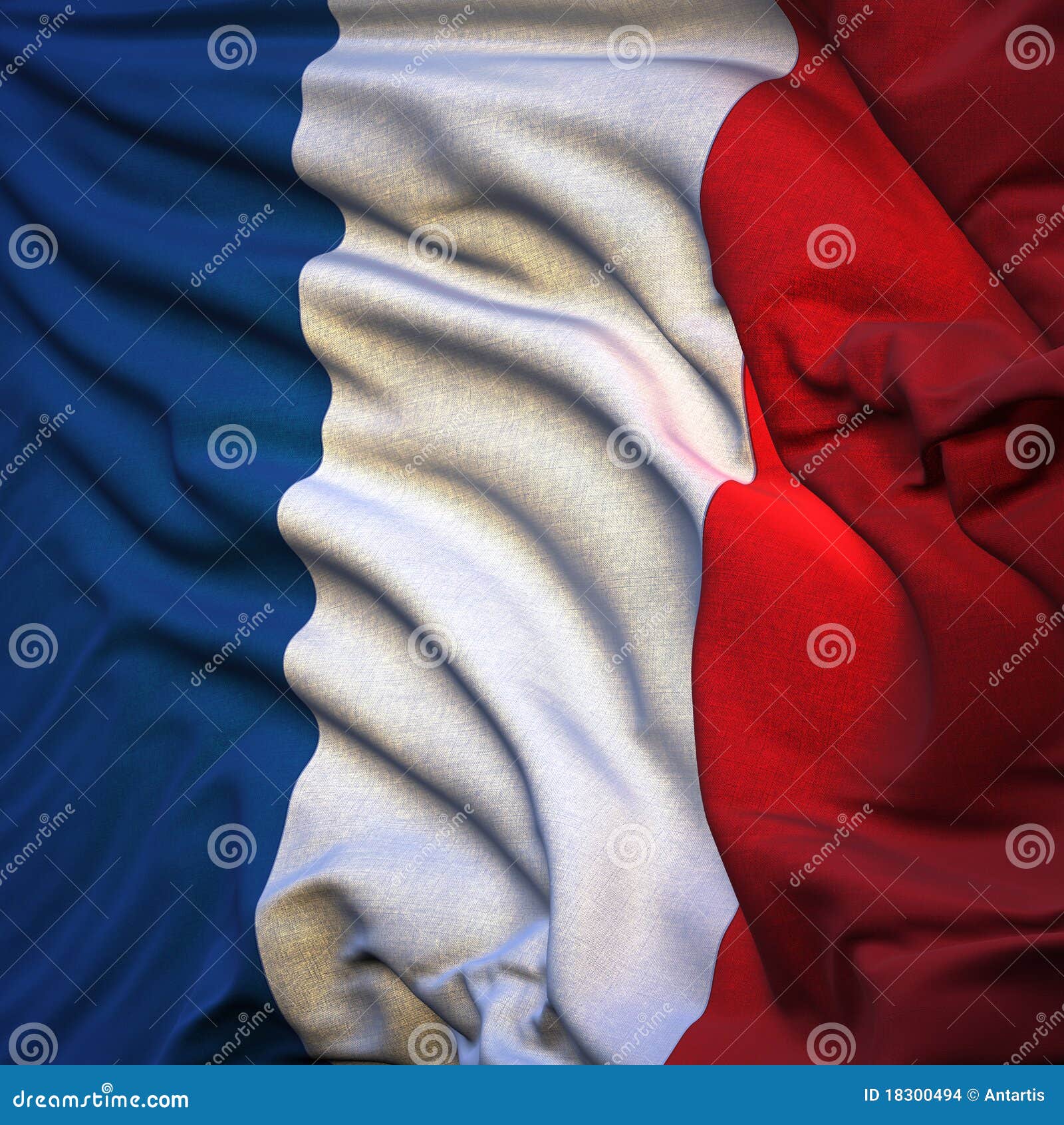 Flag of France, fluttering stock illustration. Illustration of icon ...