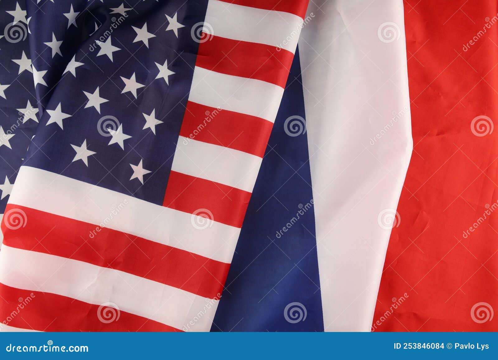 Flag of France and USA stock photo. Image of union, flying - 253846084