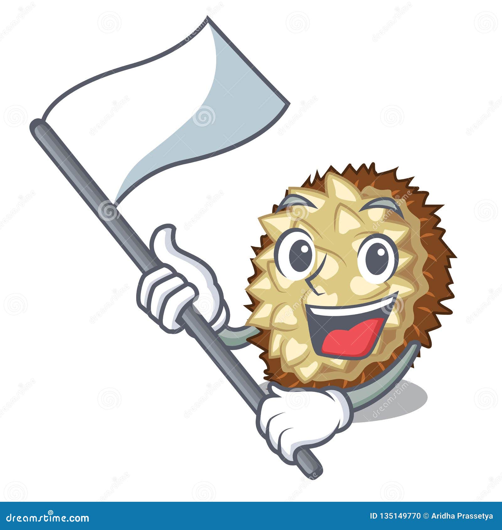 With Flag Fruit Marang is Located in Mascot Stock Vector - Illustration ...