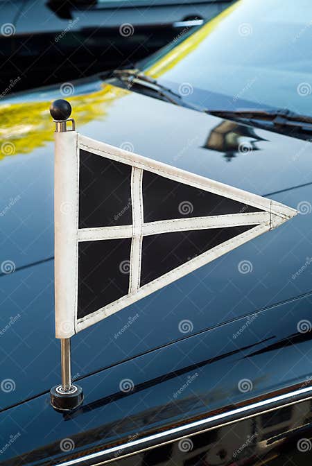 Flag on a funeral car stock photo. Image of transportation - 25561294