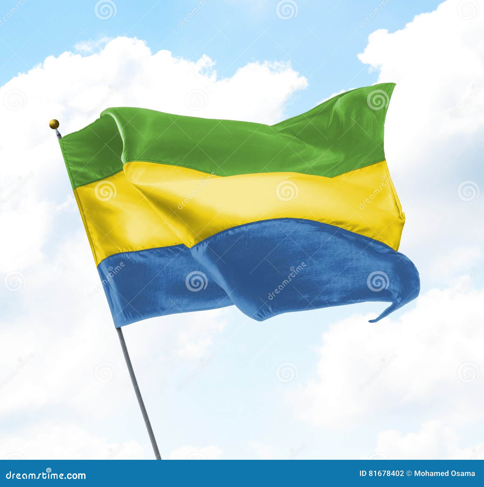 Flag of Gabon stock photo. Image of memorial, independence - 81678402